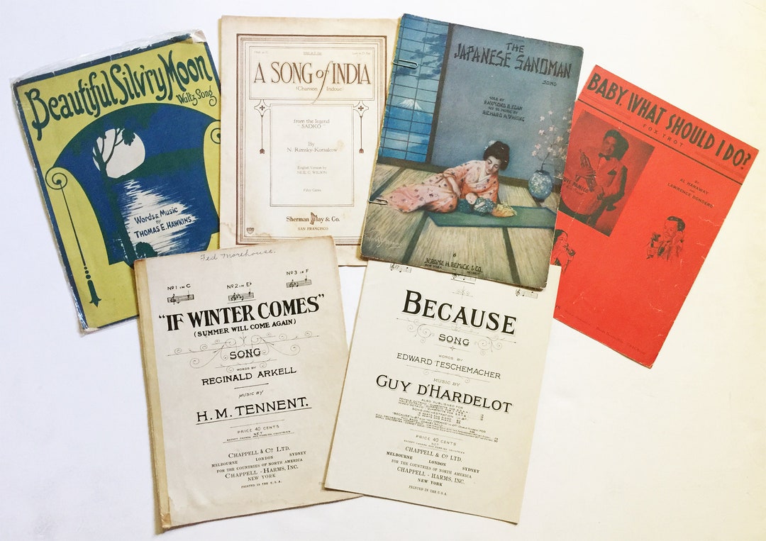 Early 1910 - 1920s Popular Sheet Music 6 Songs - Etsy