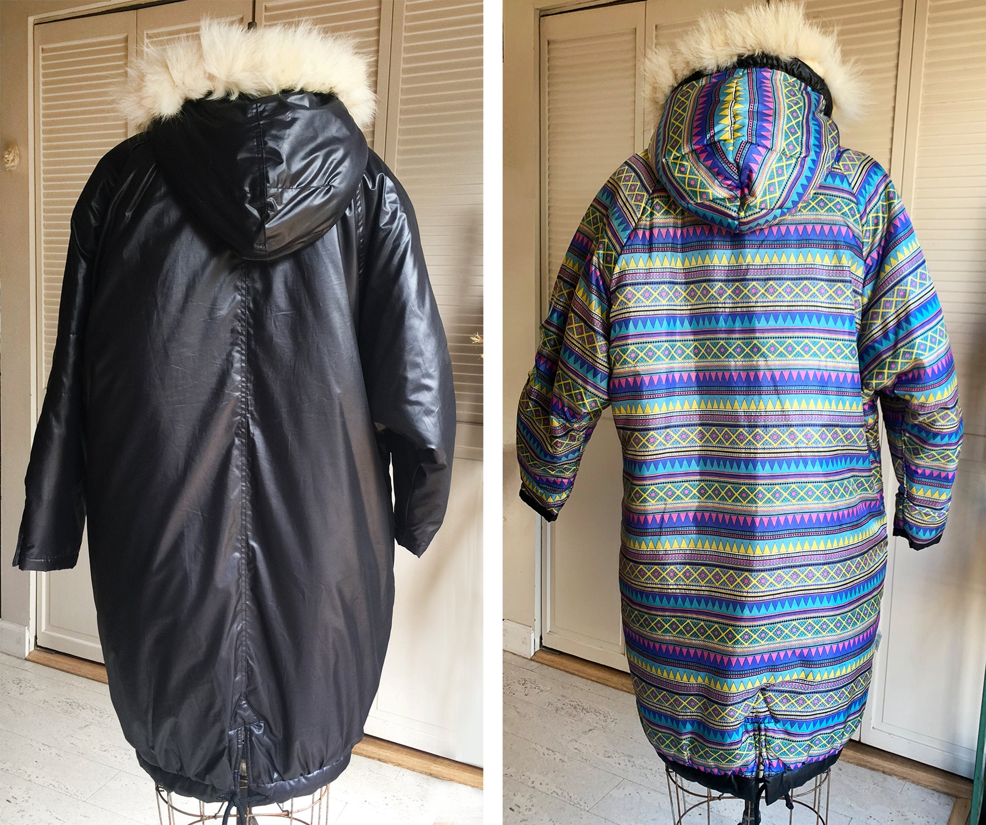 1980s Fila Parka Reversible With Fur Rimmed Hood Italy - Etsy
