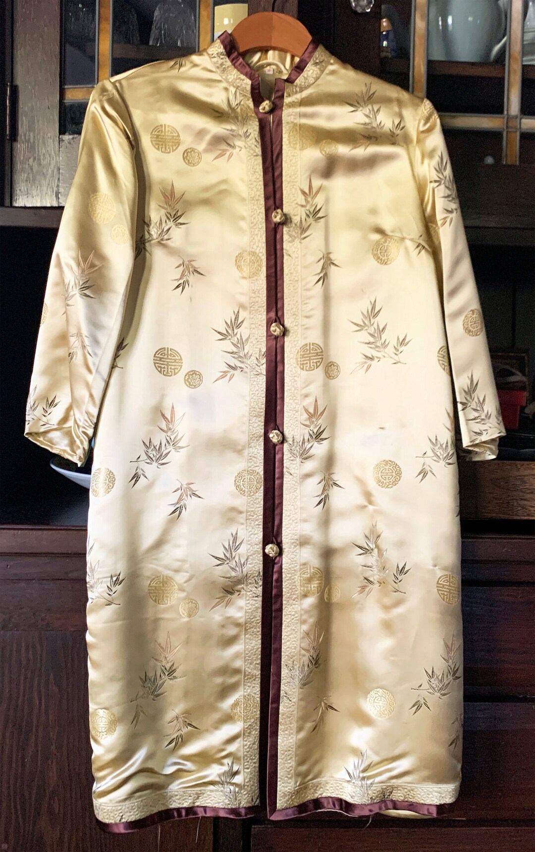 1970s Chinoiserie Gold Brocade Robe and Pant - Etsy