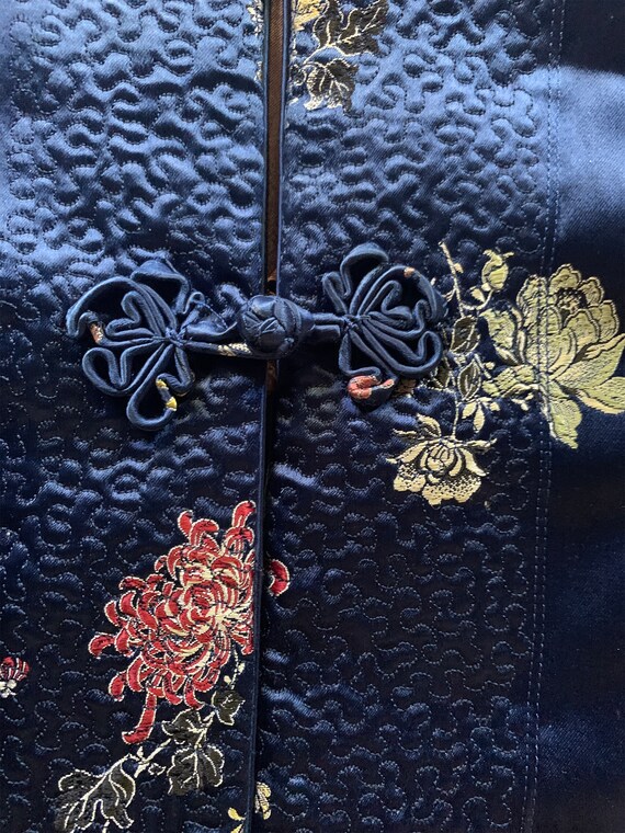 Vintage Chinese Reversible Satin Jacket Blue to Brown - Gem
