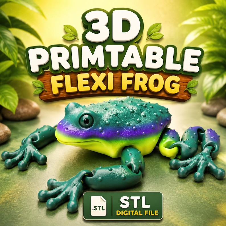 Flexi Frosch STL-Datei | Gliederfrosch 3D Druck Modell | Druckbare ...