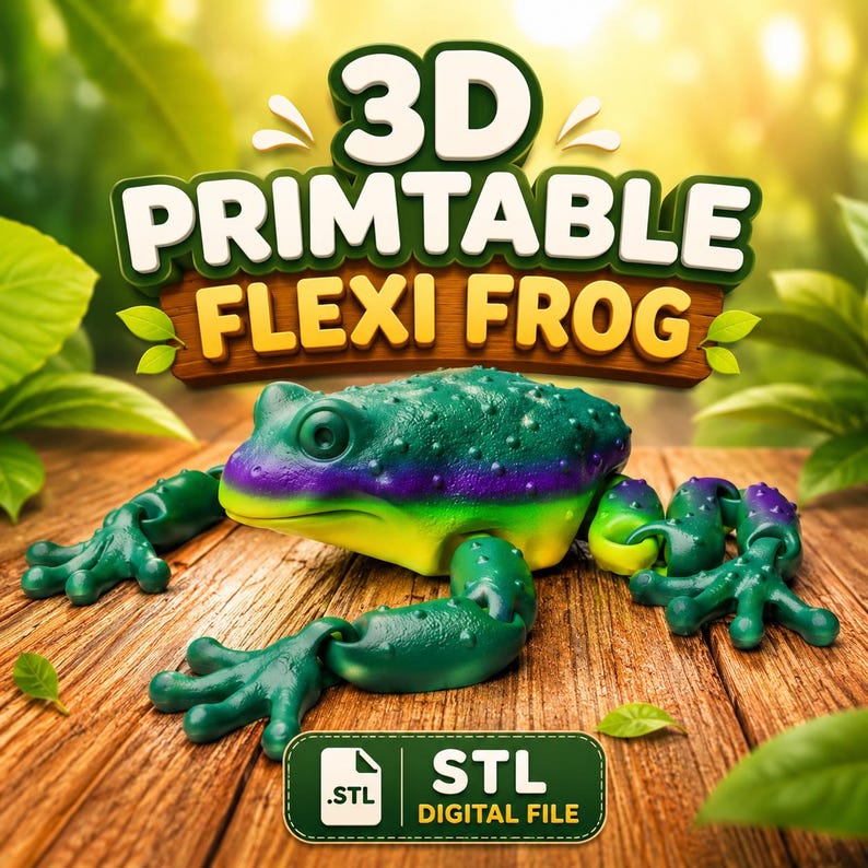 Flexi Frosch STL-Datei | Gliederfrosch 3D Druck Modell | Druckbare ...