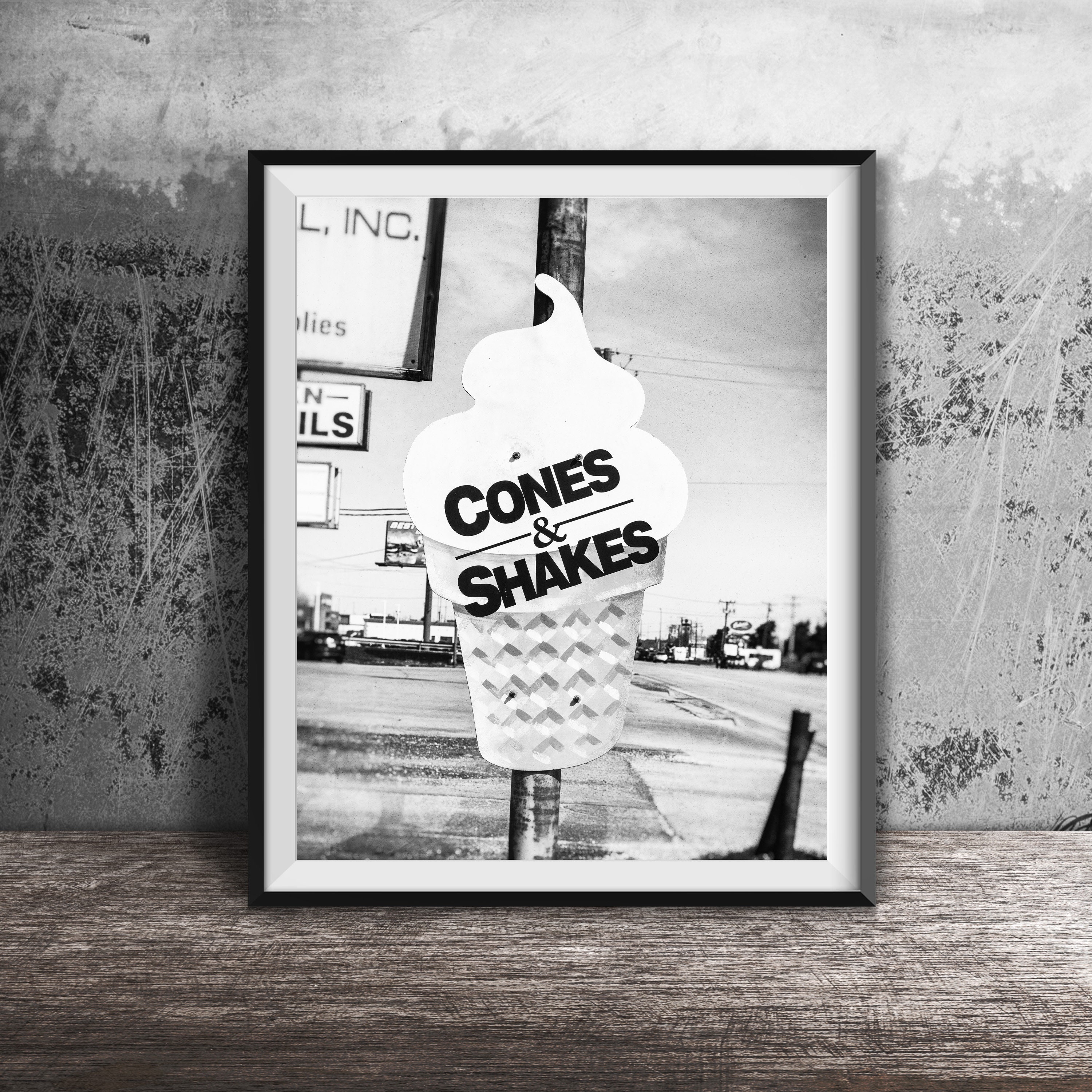 CONES & SHAKES - Unframed Photography Print - Vintage Ice Cream Shop ...