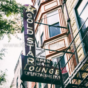 Gold Star Bar - Wicker Park, Chicago - Photography Print - Vintage Neon ...