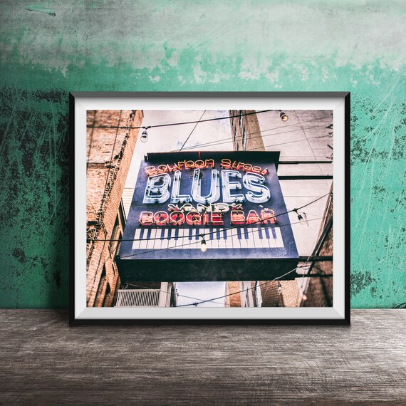 BOURBON STREET BLUES and Boogie Bar Nashville Bar Neon Sign | Etsy