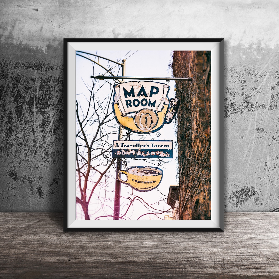 The Map Room, Chicago Wall Art - Chicago Bar Sign Photography ...