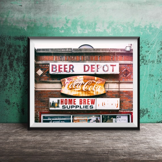 BEER DEPOT Coca-cola Kitchen Art Sign Print Unframed Art - Etsy