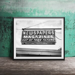 Newspaper Stand - Magazine Stand Sign - Neon Sign Art - Unframed Fine ...
