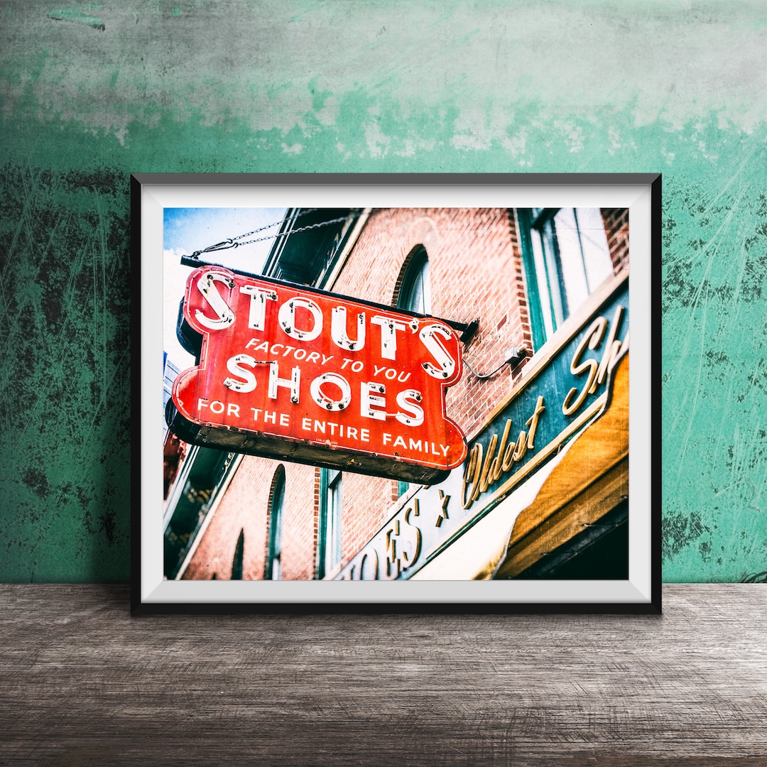 STOUT SHOES - Old Indianapolis Sign - Wall Art Photo - Indiana ...