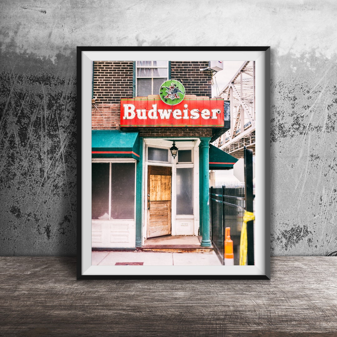 BUDWEISER BEER BAR Unframed Photography Print Home Wall Decor Kitchen ...