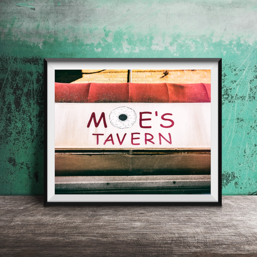 MOE'S TAVERN, the Simpson's Bar Wall Art - Pop-up Bar Sign Photography ...