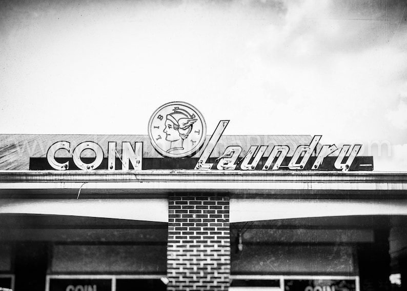 COIN LAUNDRY - Laundromat - Vintage Neon Sign Photography - Laundry ...