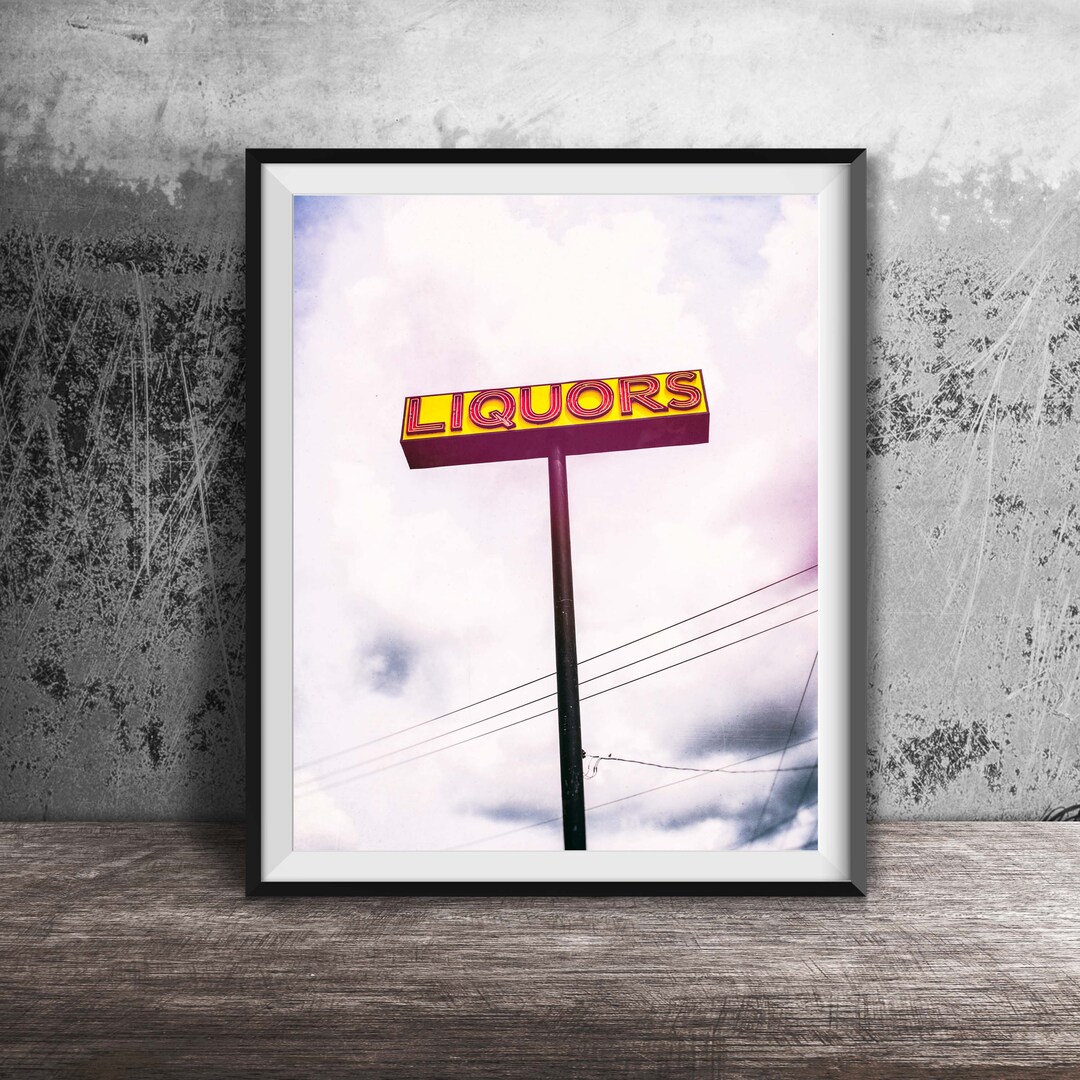 LIQUORS, Liquor Store - Kitchen Art - Bar Photo - Retro Neon Sign ...