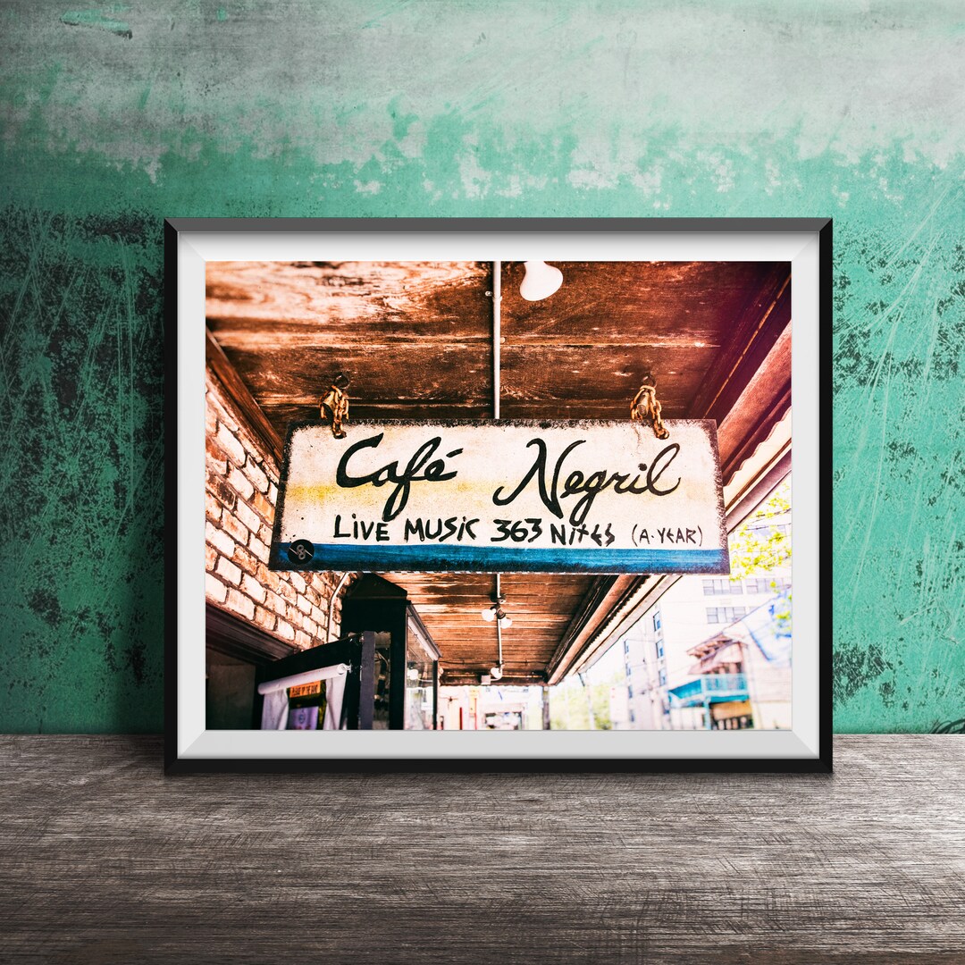 CAFE NEGRIL Live Music, New Orleans Wall Art - NOLA Bar Sign ...