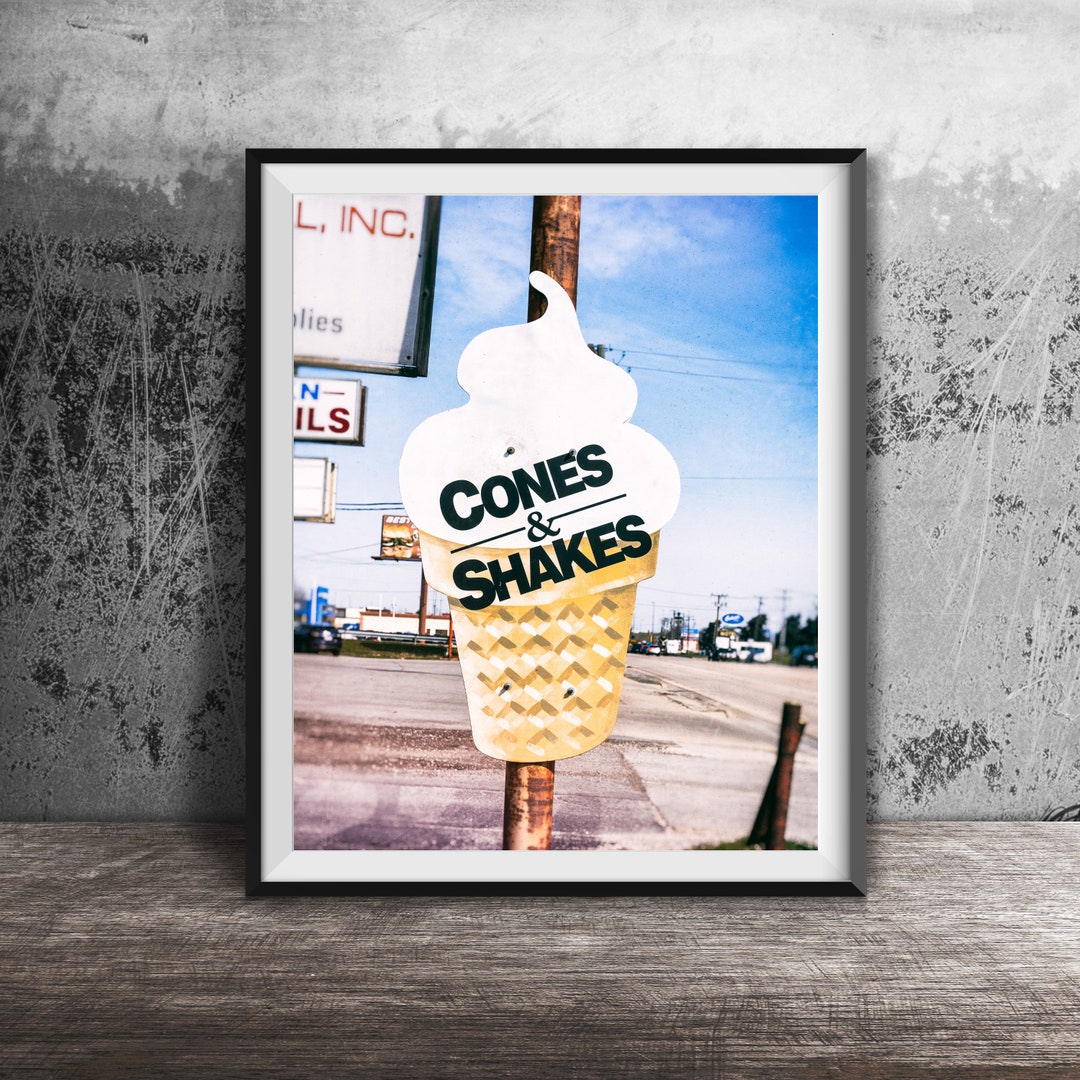 CONES & SHAKES - Unframed Photography Print - Vintage Ice Cream Shop ...