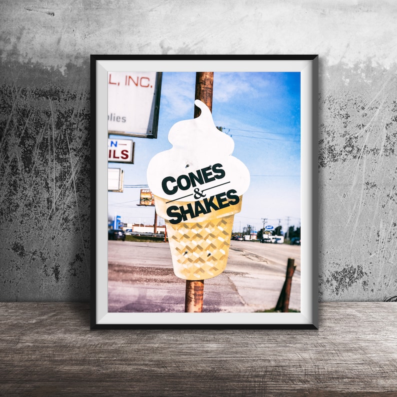 CONES & SHAKES - Unframed Photography Print - Vintage Ice Cream Shop ...