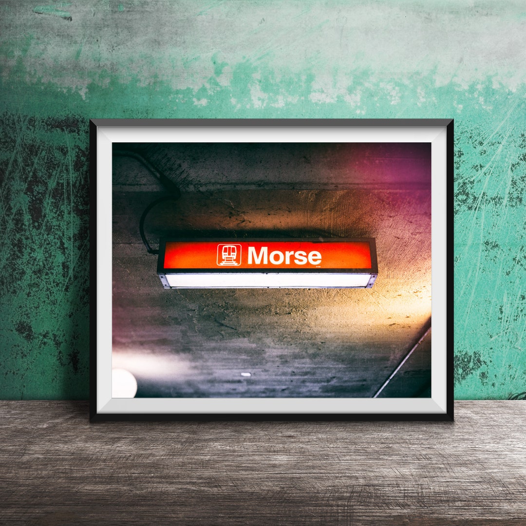 Morse Red Line - CTA El Sign - Rogers Park, Chicago - Unframed ...