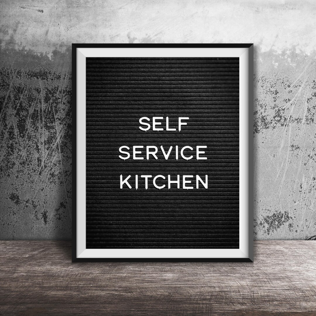 SELF SERVICE KITCHEN - Unframed Photography Print - Funny Kitchen Bar ...