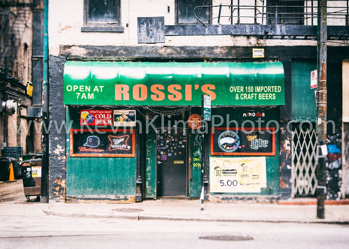 Chicago Slashie Bar Rossi's, Chicago Wall Art - Chicago Sign ...