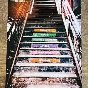 Chicago CTA Train Station Stairs - CTA El Sign - Chicago El - Art ...