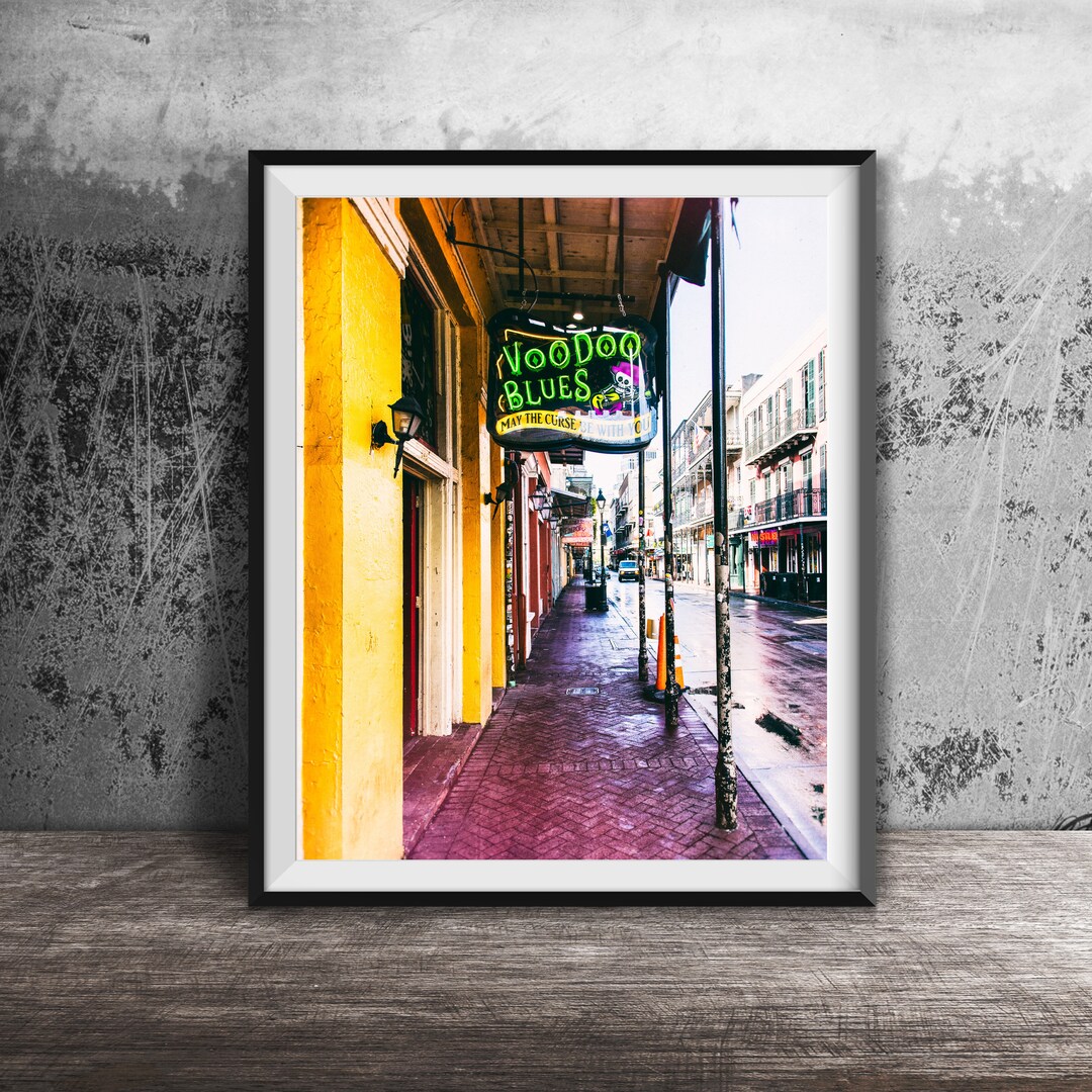 New Orleans Wall Art - VOODOO BLUES - NOLA Sign Photography - Unframed ...