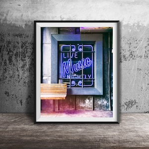 LIVE MUSIC Neon Sign Print Sign Photography Concert Venue, Show ...