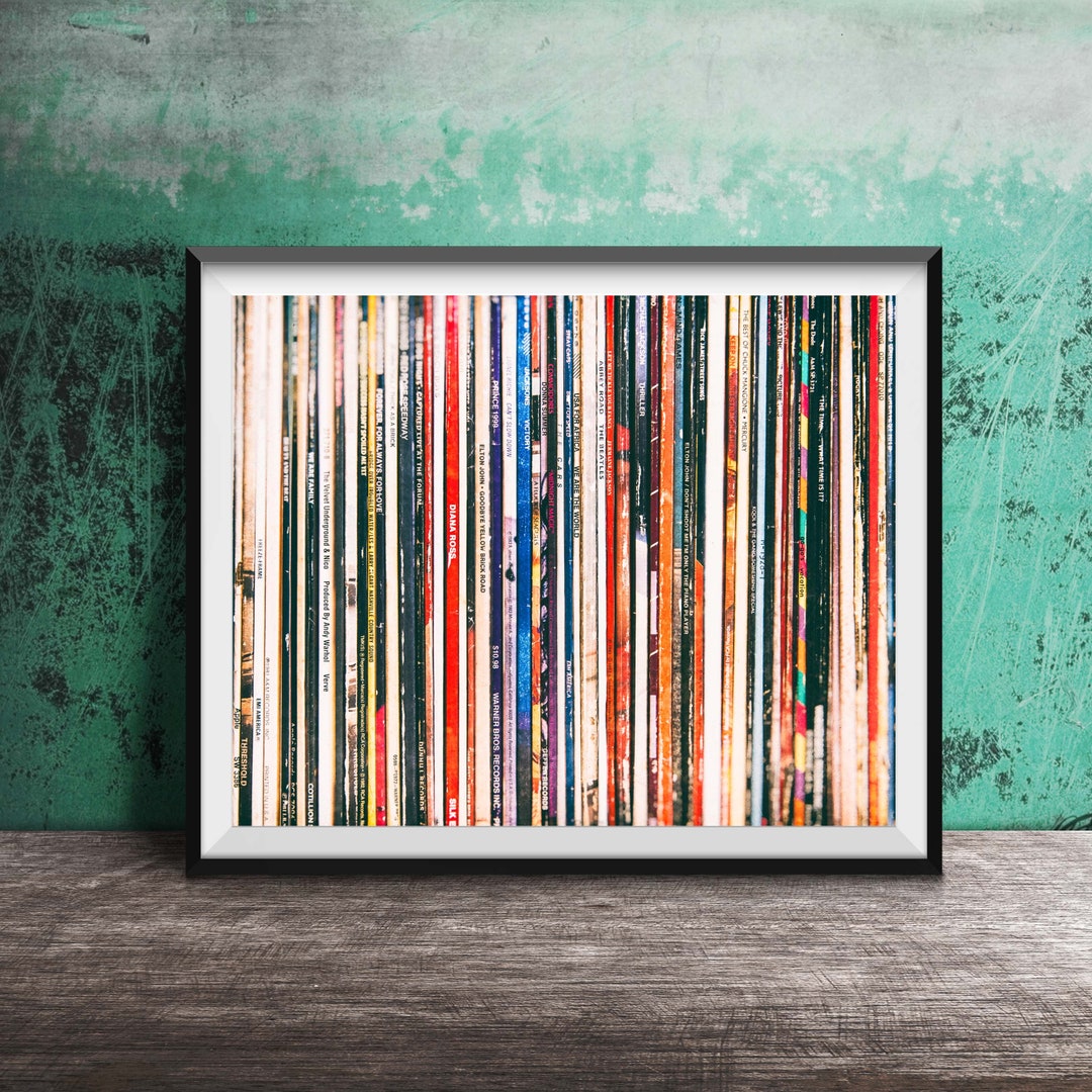 Vintage Record Albums Print - Unframed Photography Art Print Photo ...