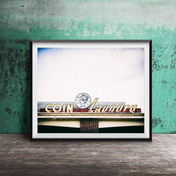 COIN LAUNDRY Laundromat Vintage Neon Sign Photography | Etsy