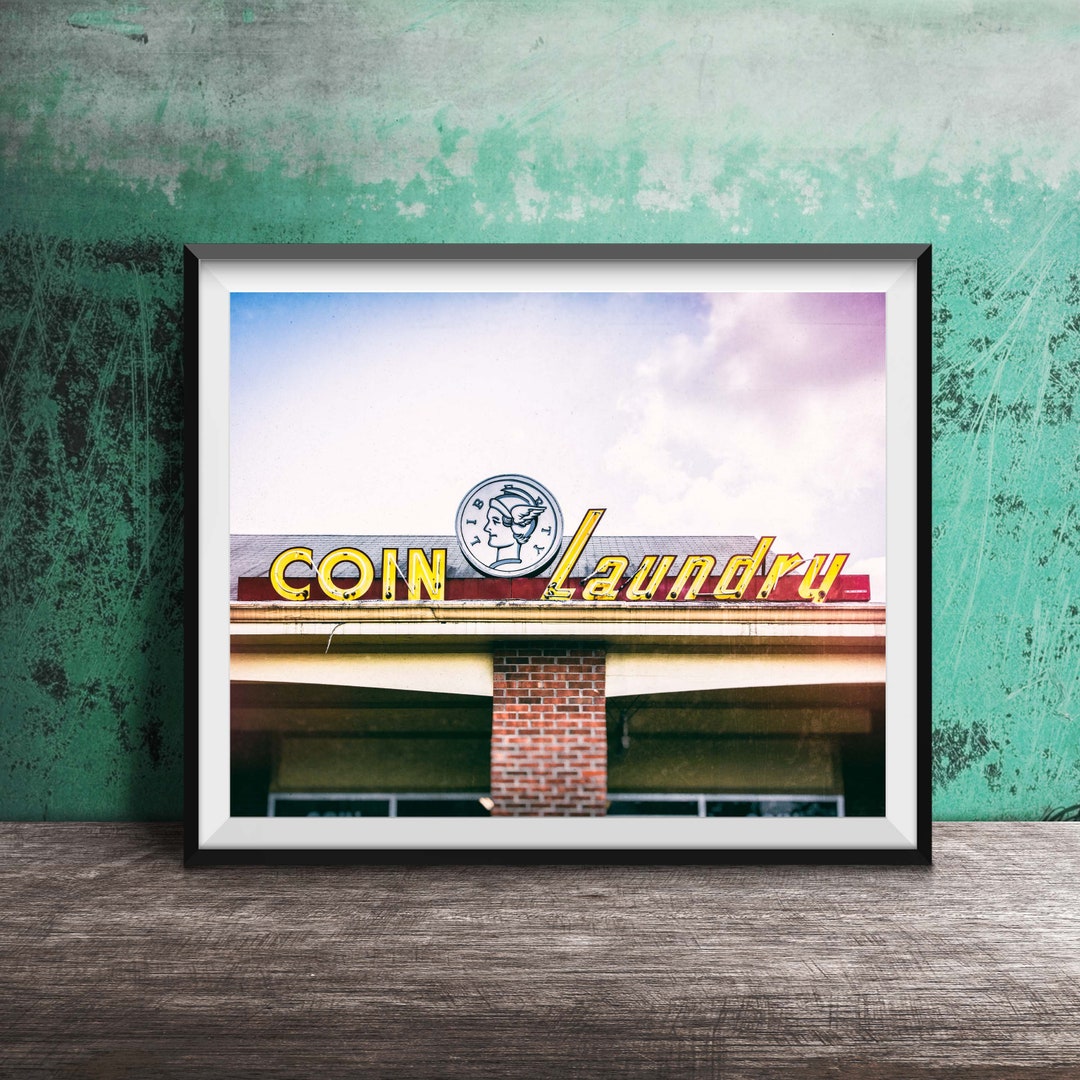 COIN LAUNDRY - Laundromat - Vintage Neon Sign Photography - Laundry ...