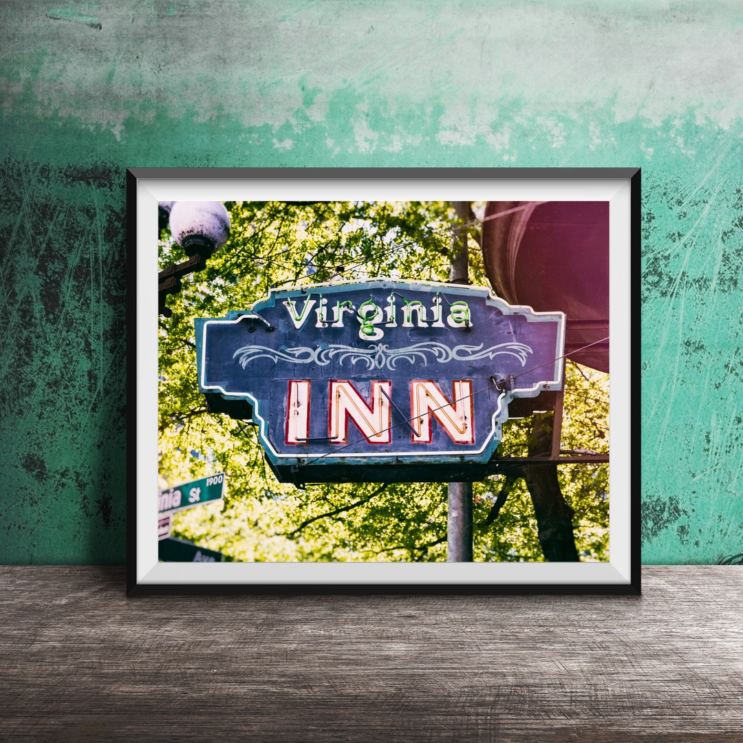 VIRGINIA INN, Seattle Wall Art - Unframed Photography Print - Neon Sign ...