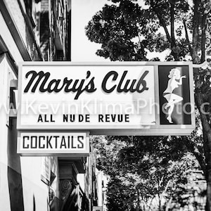 MARY'S CLUB, All Nude Revue, Portland Wall Art - Unframed Photography ...