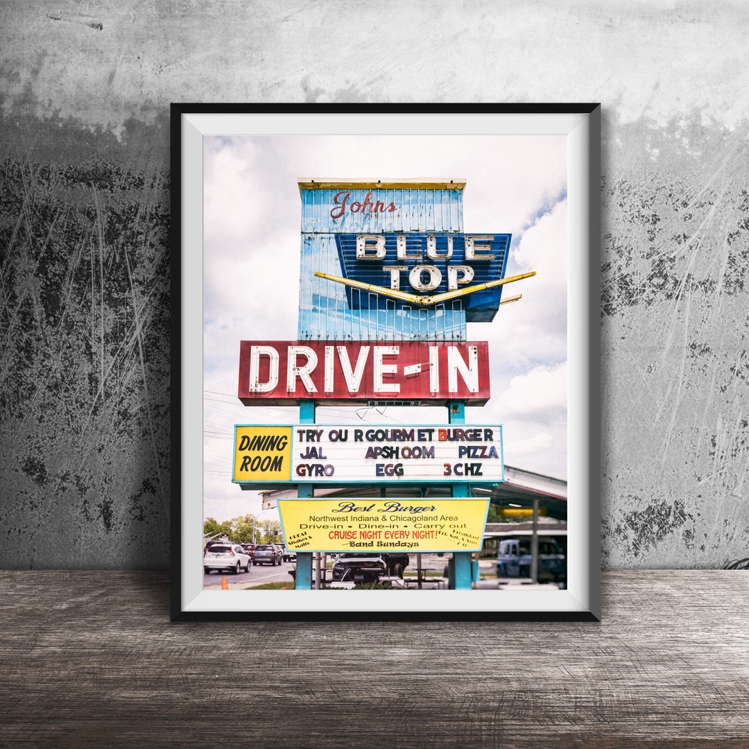 John's BLUE TOP Drive-in, Highland, IN - Unframed Photography Print ...