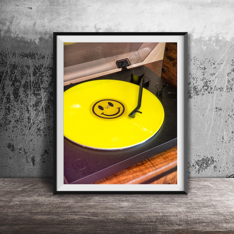 Smiley Face Record Album - Unframed Photography Print - Music Albums ...