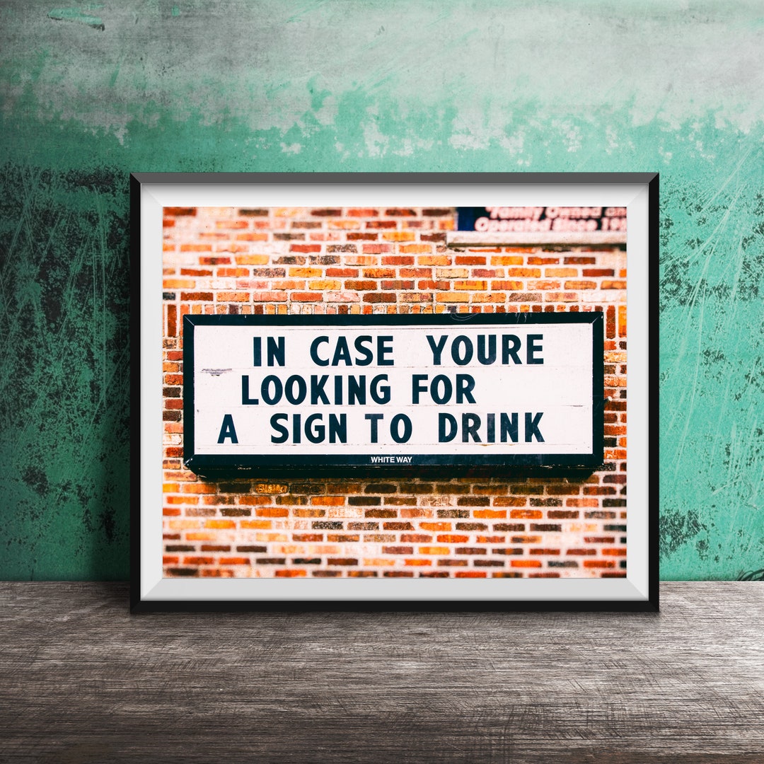 SIGN TO DRINK - Bar Photo - Retro Neon Sign - Dining Room - Liquor ...