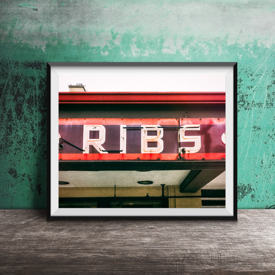 RIBS - Unframed Photography Print - BBQ Restaurant Bar Kitchen Decor ...