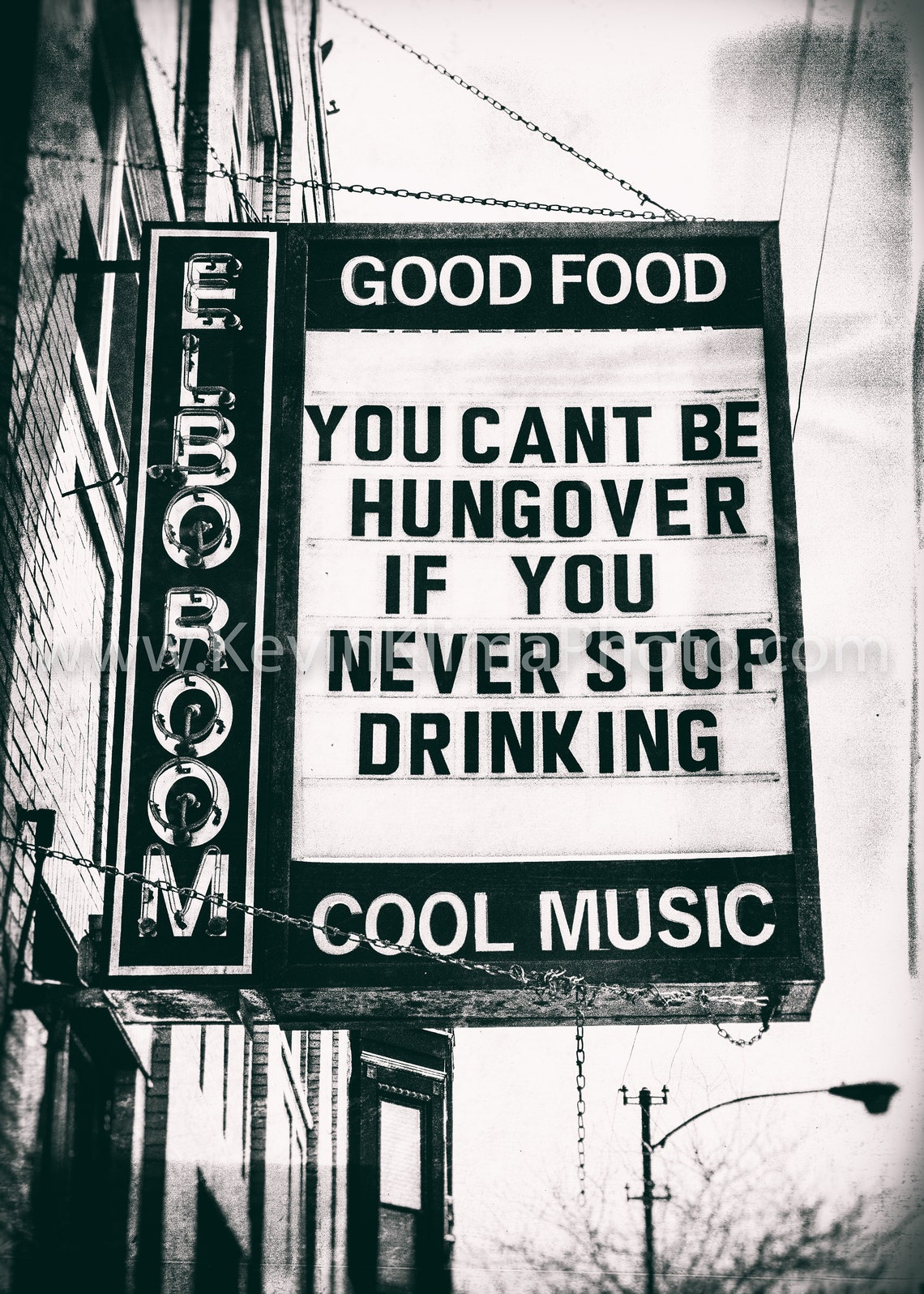 Elbo Room Chicago Photography Art Print Unframed Neon Sign | Etsy