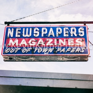 Newspaper Stand - Magazine Stand Sign - Neon Sign Art - Unframed Fine ...