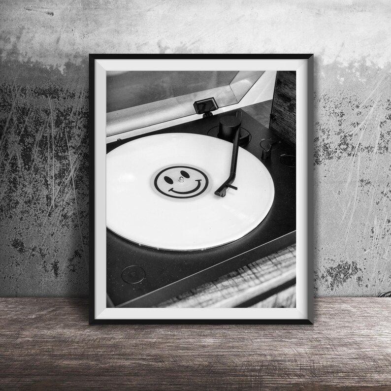 Smiley Face Record Album - Unframed Photography Print - Music Albums ...