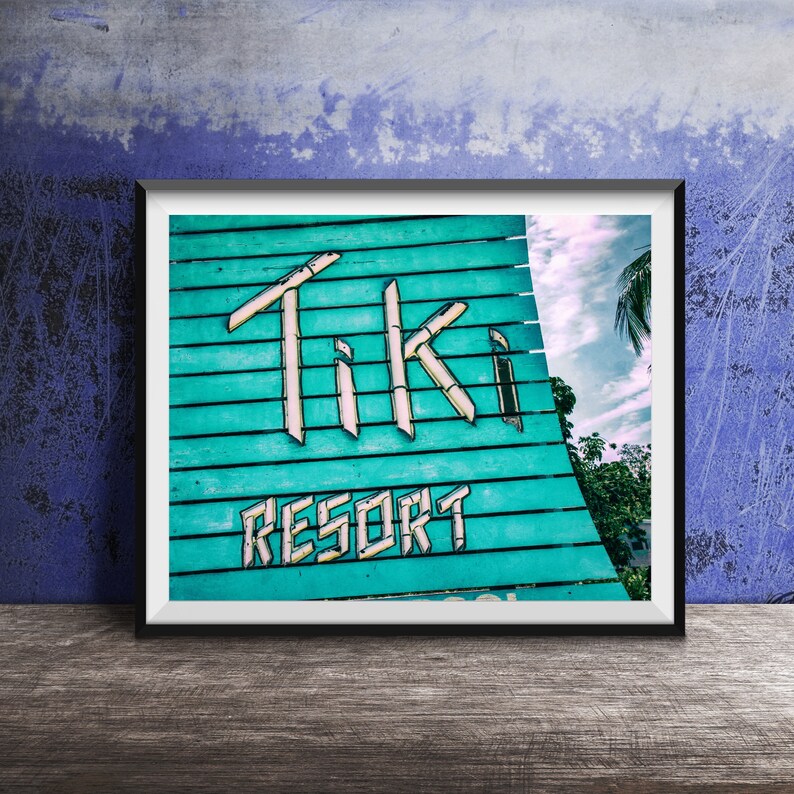 TIKI RESORT Florida Keys Sign Photography Print Vintage Sign - Etsy
