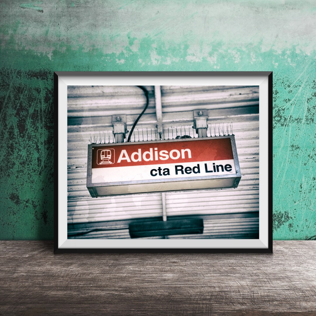 Addison Red Line CTA El Sign Lakeview Chicago Art - Etsy