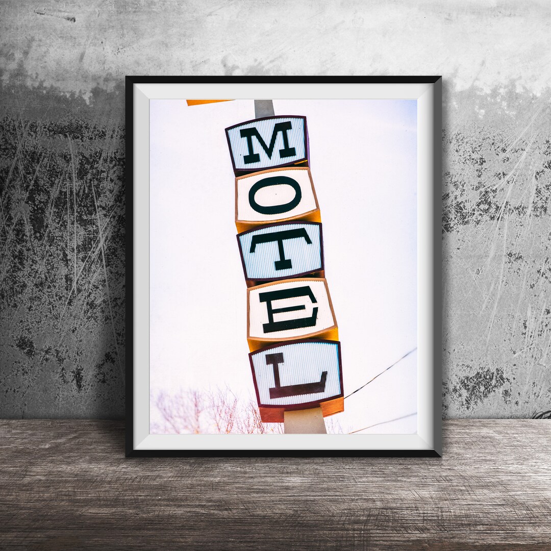 MOTEL Art Photography Print Neon Sign Photography Vintage Hotel Decor ...