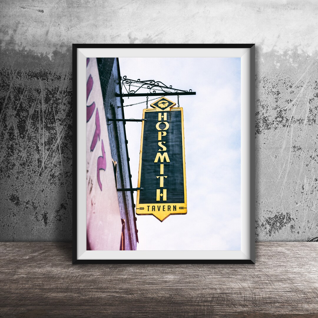 HOPSMITH TAVERN, Chicago Bar Wall Art Print - Gold Coast, Chicago Sign ...