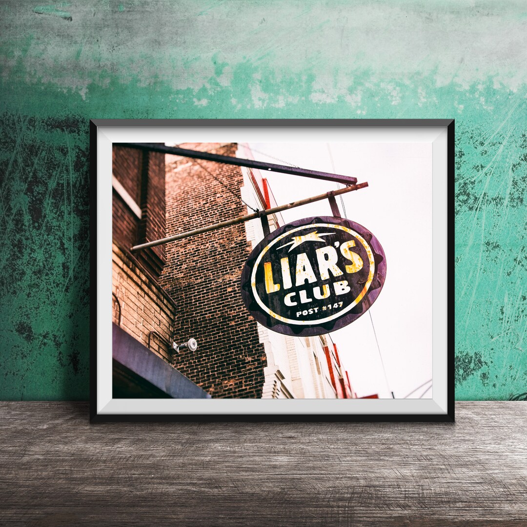 Liar's Club, Chicago Photography Art Print - Unframed Bar Sign Photo ...