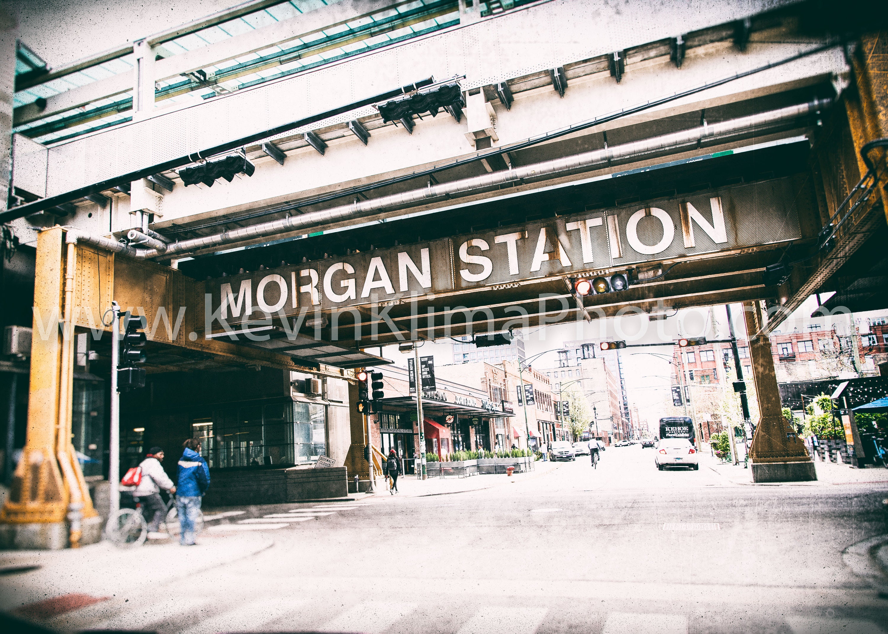 MORGAN STATION - Chicago CTA Train Station - L El Sign - West Loop ...