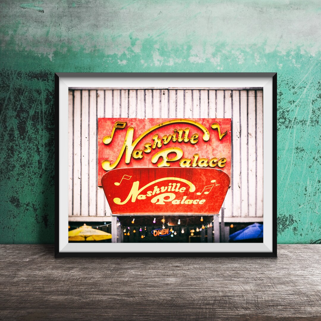 NASHVILLE PALACE Nashville Bar Neon Sign Photography Wall Art Photo ...