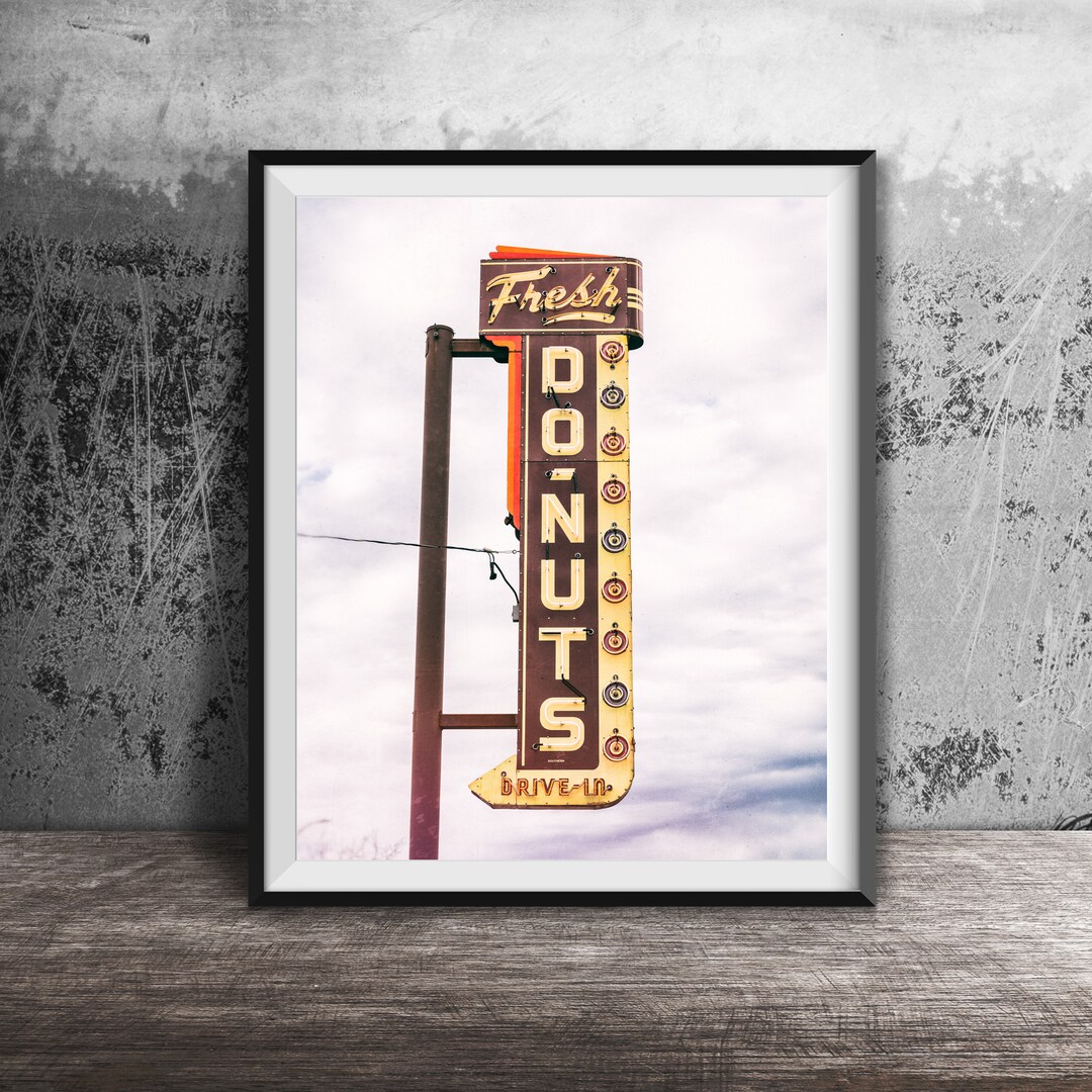 FRESH DONUTS - Unframed Photography Print - Restaurant Wall Art Photo ...