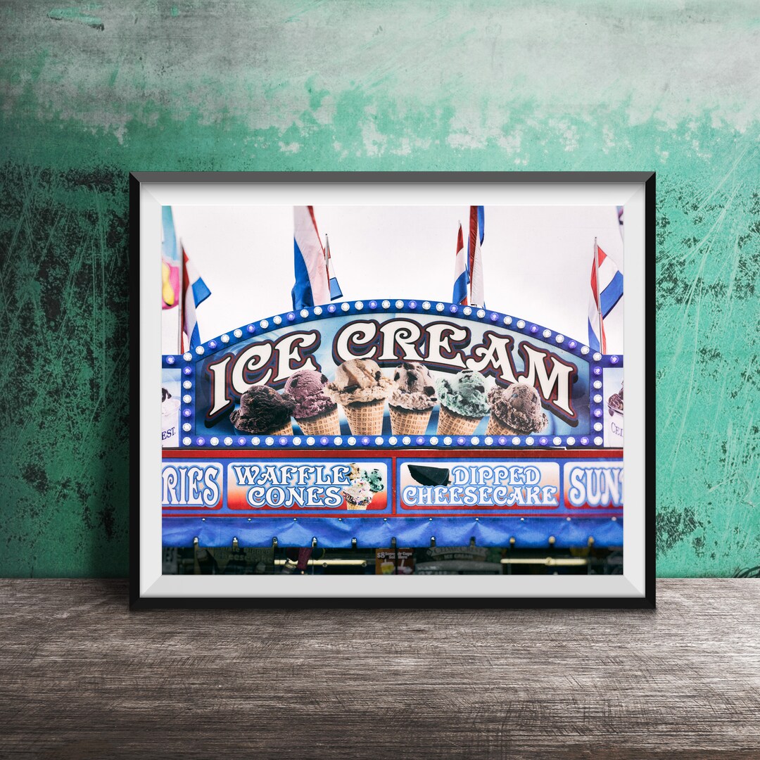 ICE CREAM - Unframed Photography Print - Bright Colorful Kitchen Decor ...