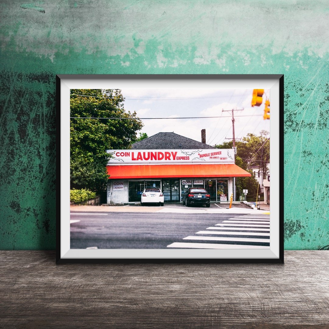 COIN LAUNDRY - Laundromat - Vintage Sign Photography - Laundry Room Art ...