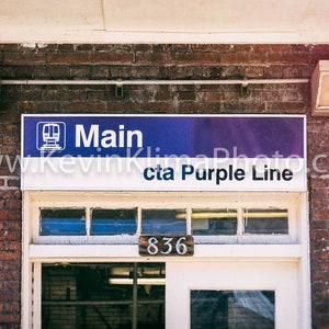 Main CTA Purple Line - CTA El Sign - Evanston, Illinois - Unframed ...