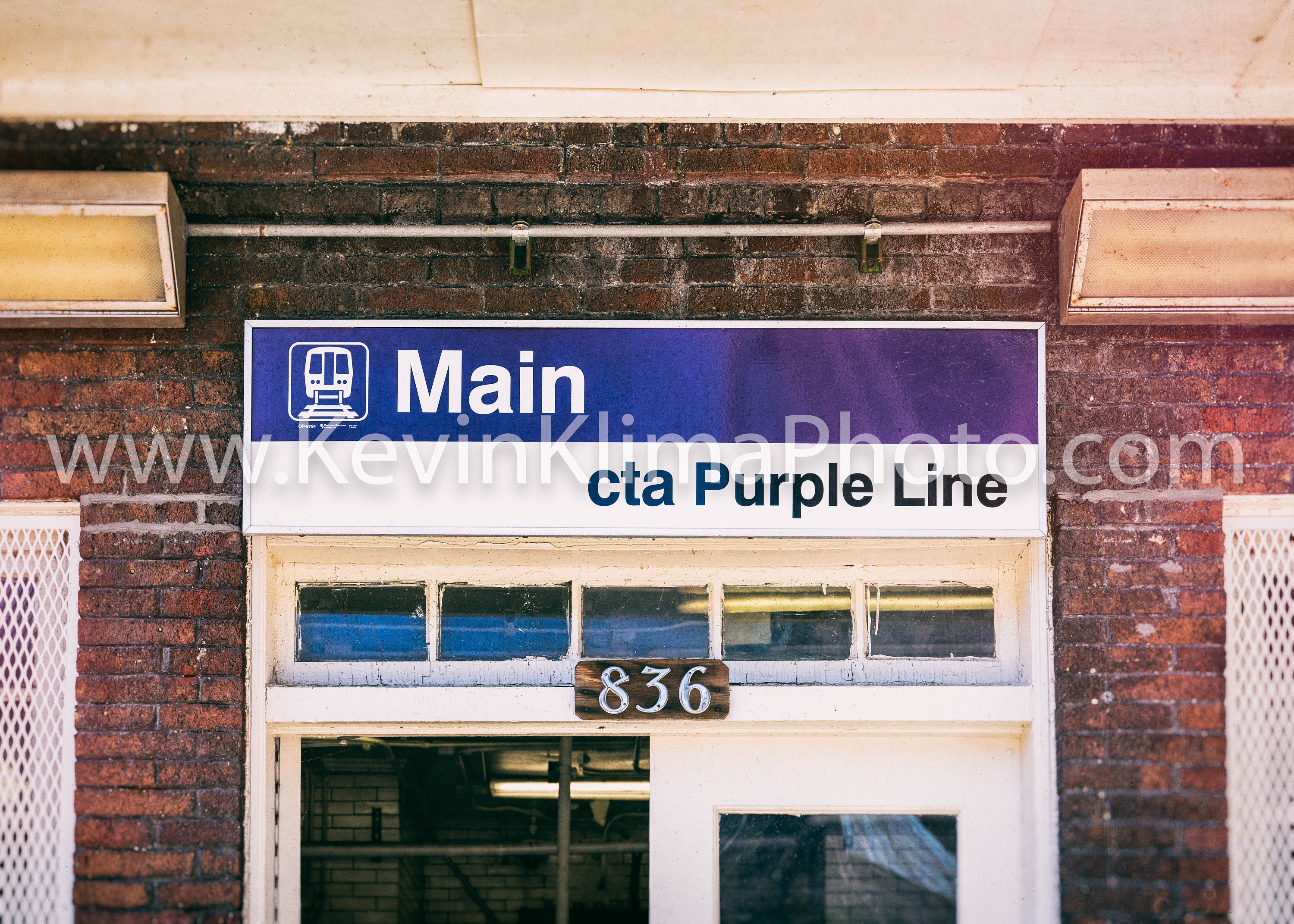 Main CTA Purple Line - CTA El Sign - Evanston, Illinois - Unframed ...